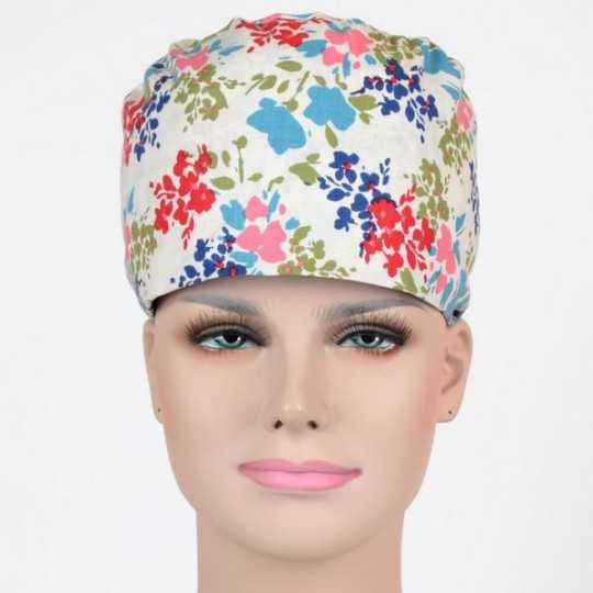 Calot chirurgien pas cher fleurs multicolores calot médical lyon