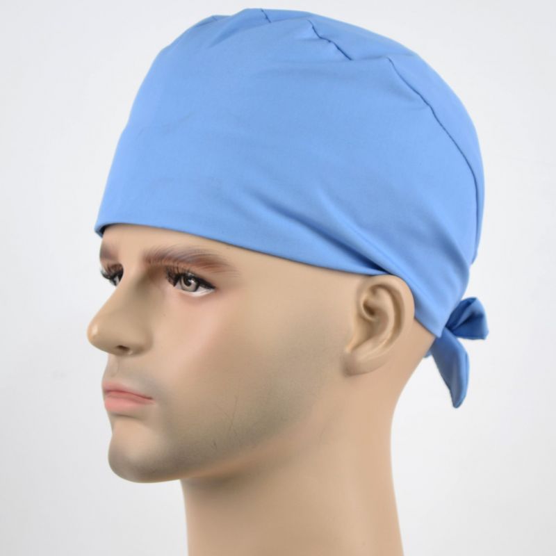Calot chirurgical de bloc opératoire bleu ciel pour homme et femme