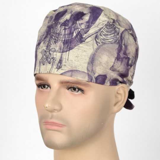 calot chirurgical opératoire bloc médecin beige motif anatomique