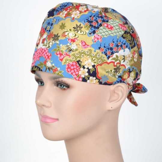 calot chirurgical opératoire bloc unisexe motifs imprimé kimono